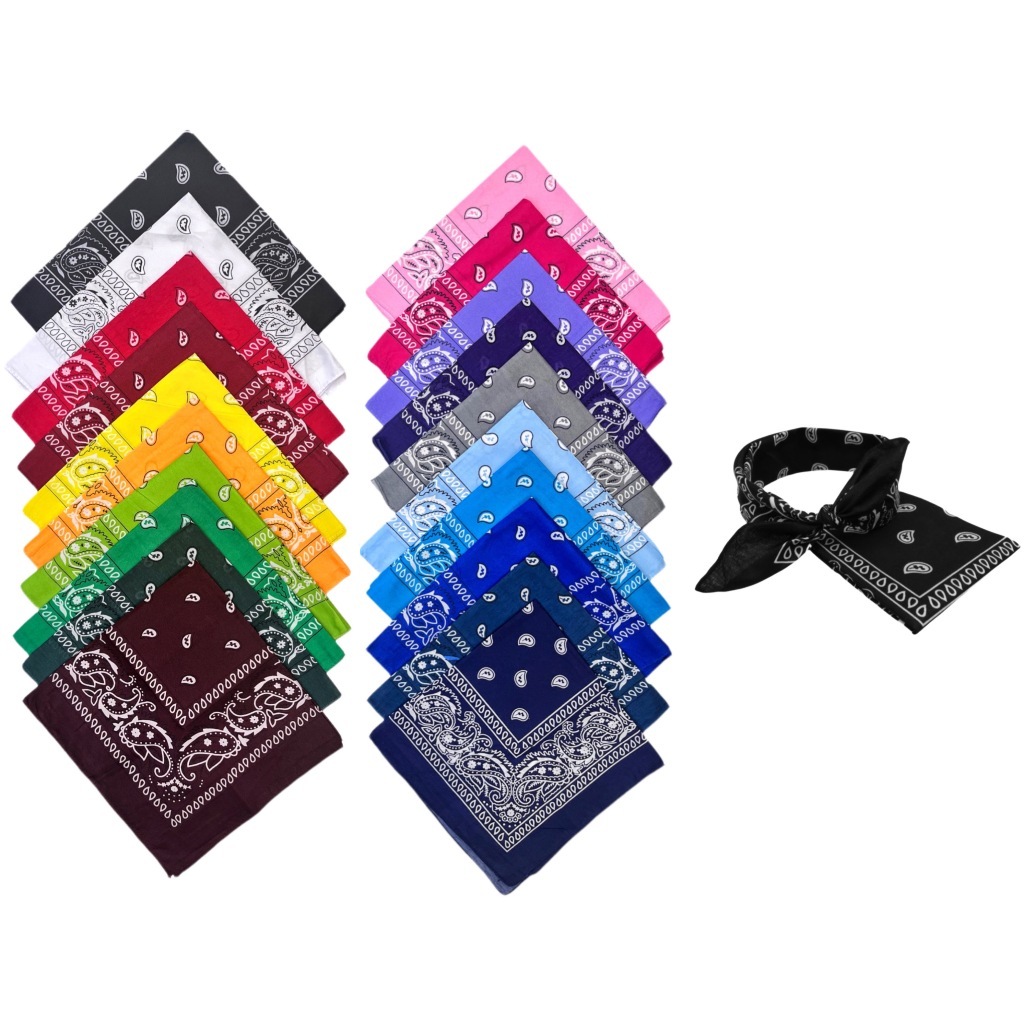 Kit até 24 Bandanas Lenço Estampada - Moda Rock - Poliéster-Variações ...