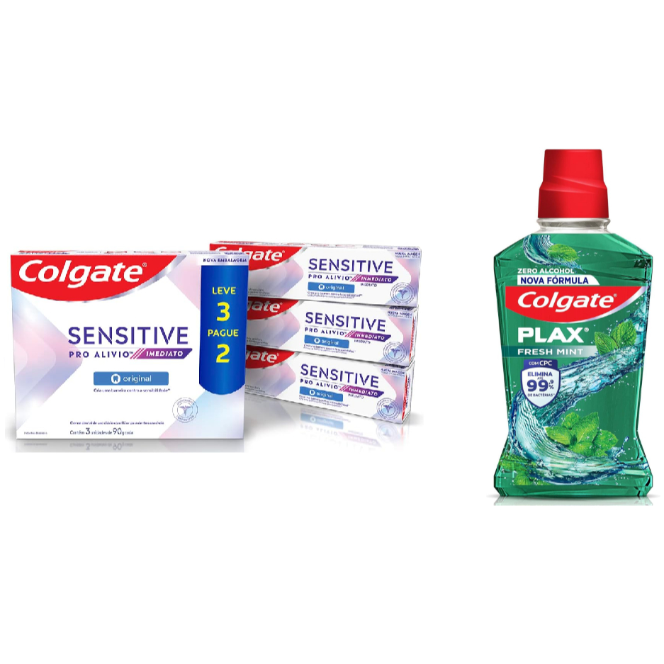 Kit Creme Dental Colgate Sensitive Pro-Alívio + Colgate Enxaguante ...