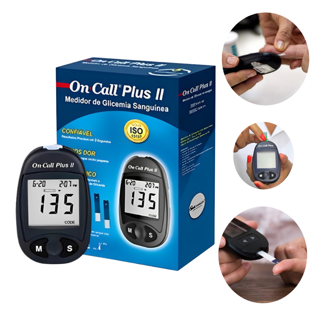 Kit Medidor De Glicose Controlador De Glicemia On Call Plus II | Shopee ...