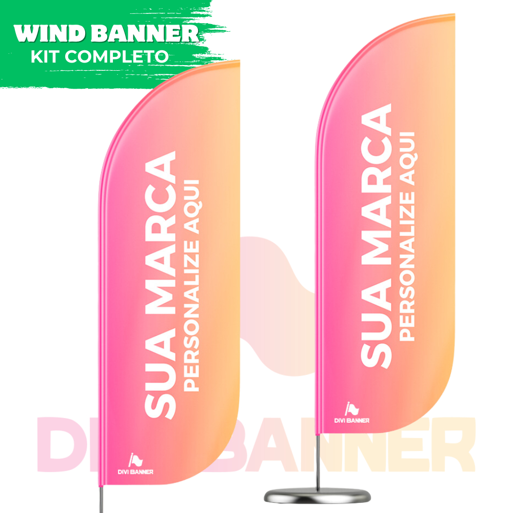 Wind Banner 2 metros - Kit Completo, Arte Gratis, Personalizado ...