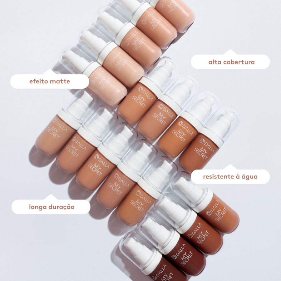 Base Efeito Matte Alta Cobertura Efeito Mate Dalla My Secret Resistente ...