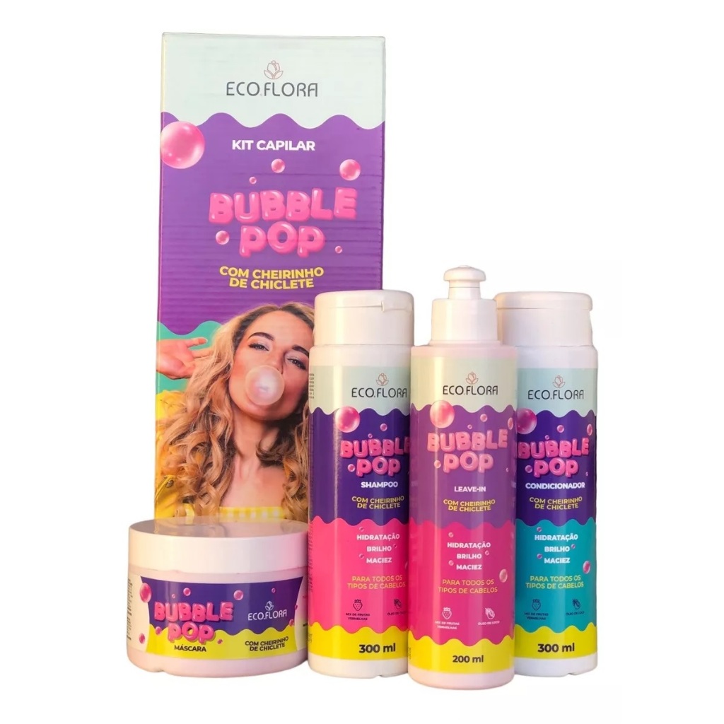 Kit Capilar Bubble Pop Cheirinho DE CHICLETE 4 Ítens | Shopee Brasil