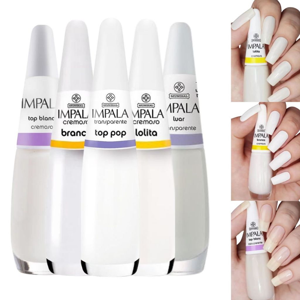 IMPALA: Kit com 5 Esmaltes em Cores Claras para Francesinha | Shopee Brasil