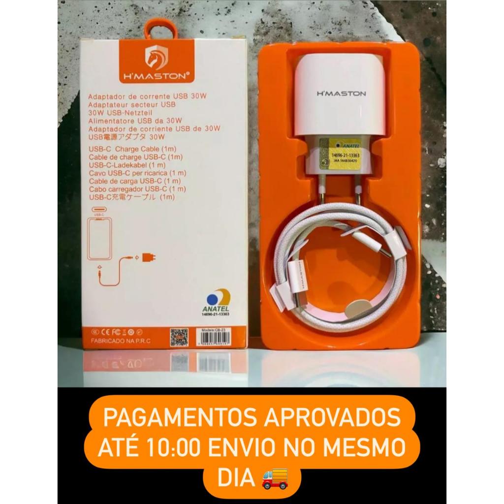 Carregador para iPhone original ultra rápido turbo 30W USB-C -ANATEL ...