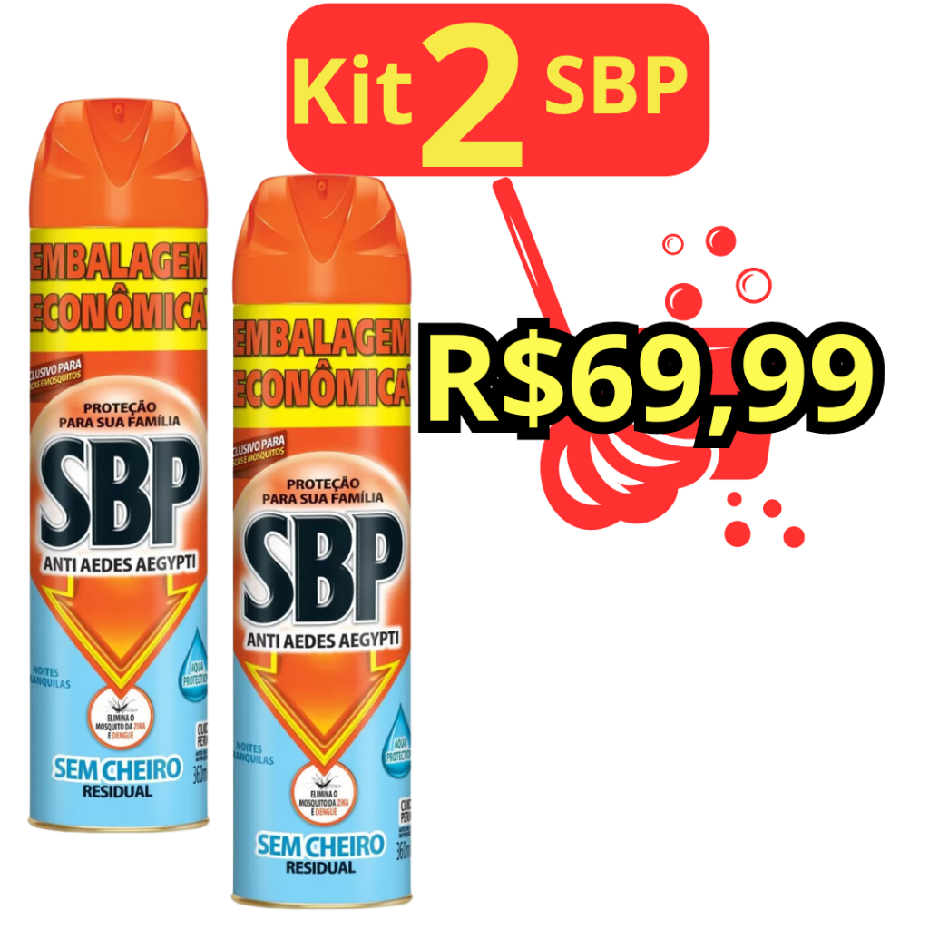 Kit com 2 Inseticida SBP Anti Aedes Aegypti Spray 360ml | Shopee Brasil