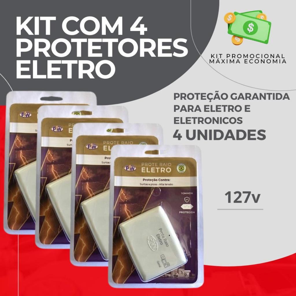 Kit com 4 Protetores de Raio PW Eletro 2 Tomadas 10A- O Mais Vendido! | Shopee Brasil