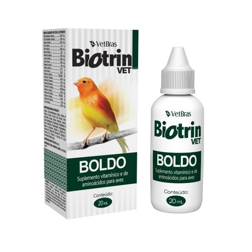 Biotrin Boldo 20ml Suplemento para Pássaros e Aves Ornamentais VETBRAS ...