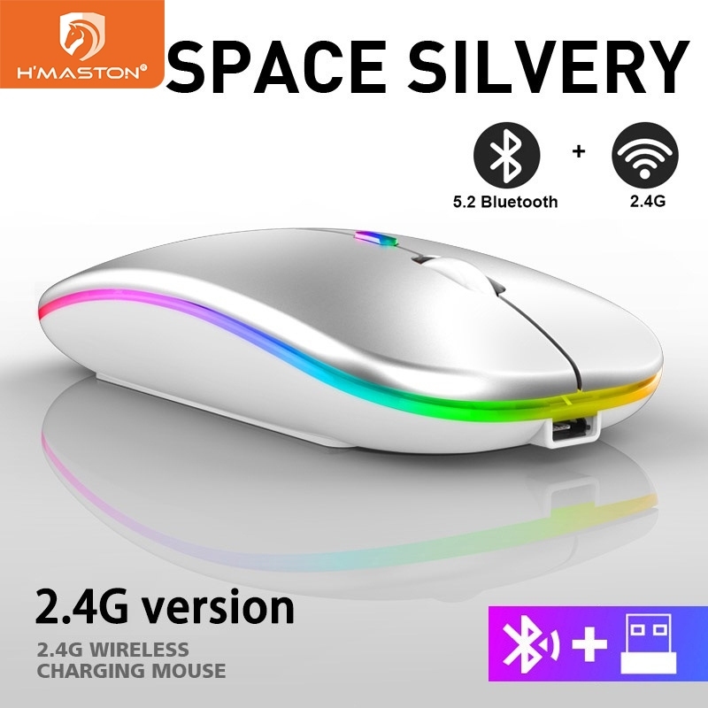 Hmaston E-1300PRO Mouse sem fio Bluetooth de modo duplo carregando ...