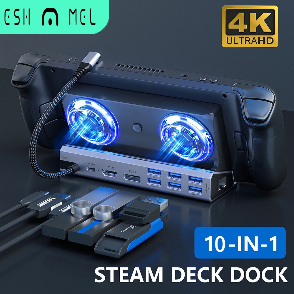Steam Deck Docking Station Adaptador Hub 10 em 1 Hub Holder Dock 30 ...