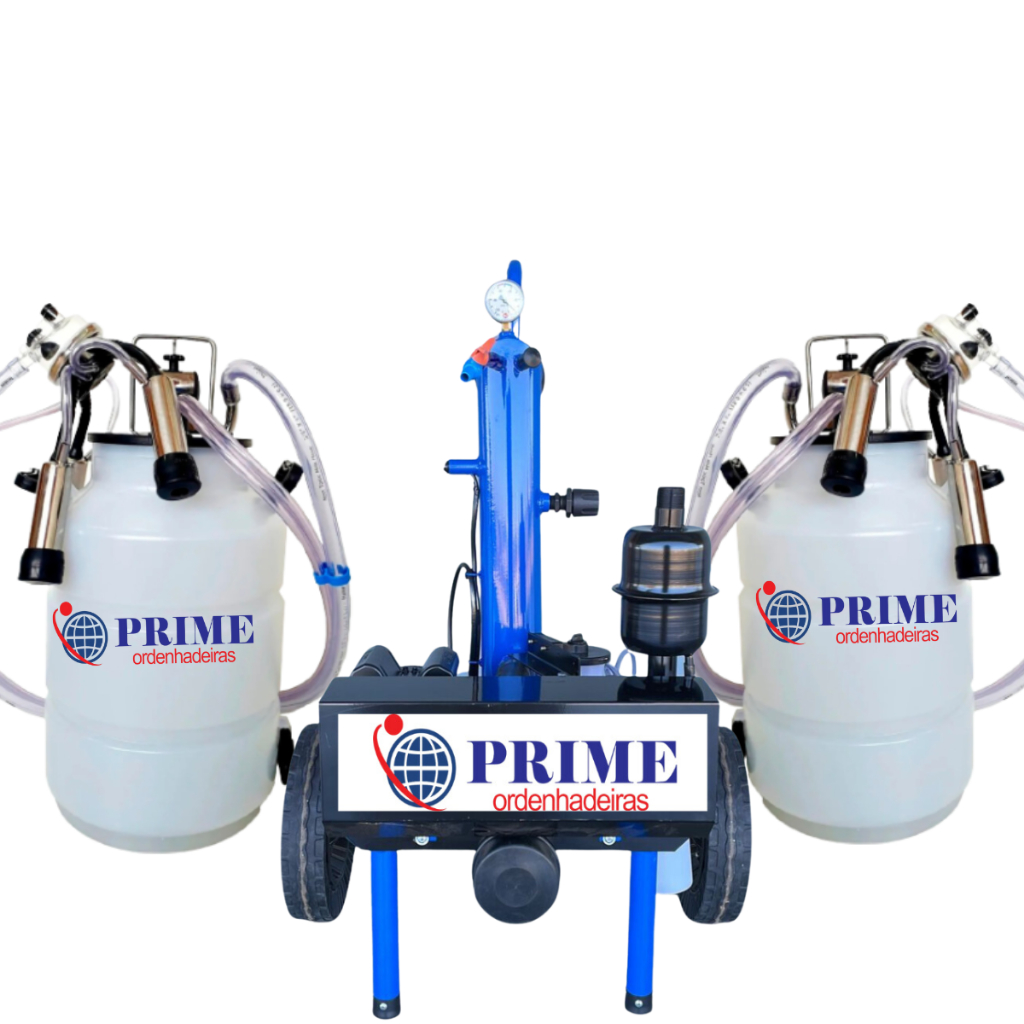 Ordenhadeira de Leite Móvel Vaca Prime Elétrica - BOMBA 450 MOTOR 2CV | Shopee Brasil