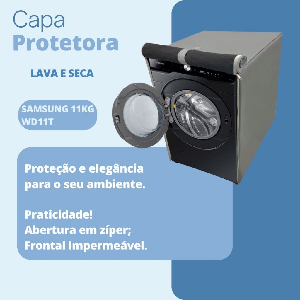 CAPA PARA LAVA E SECA SAMSUNG 11KG WD11T IMPERMEÁVEL | Shopee Brasil