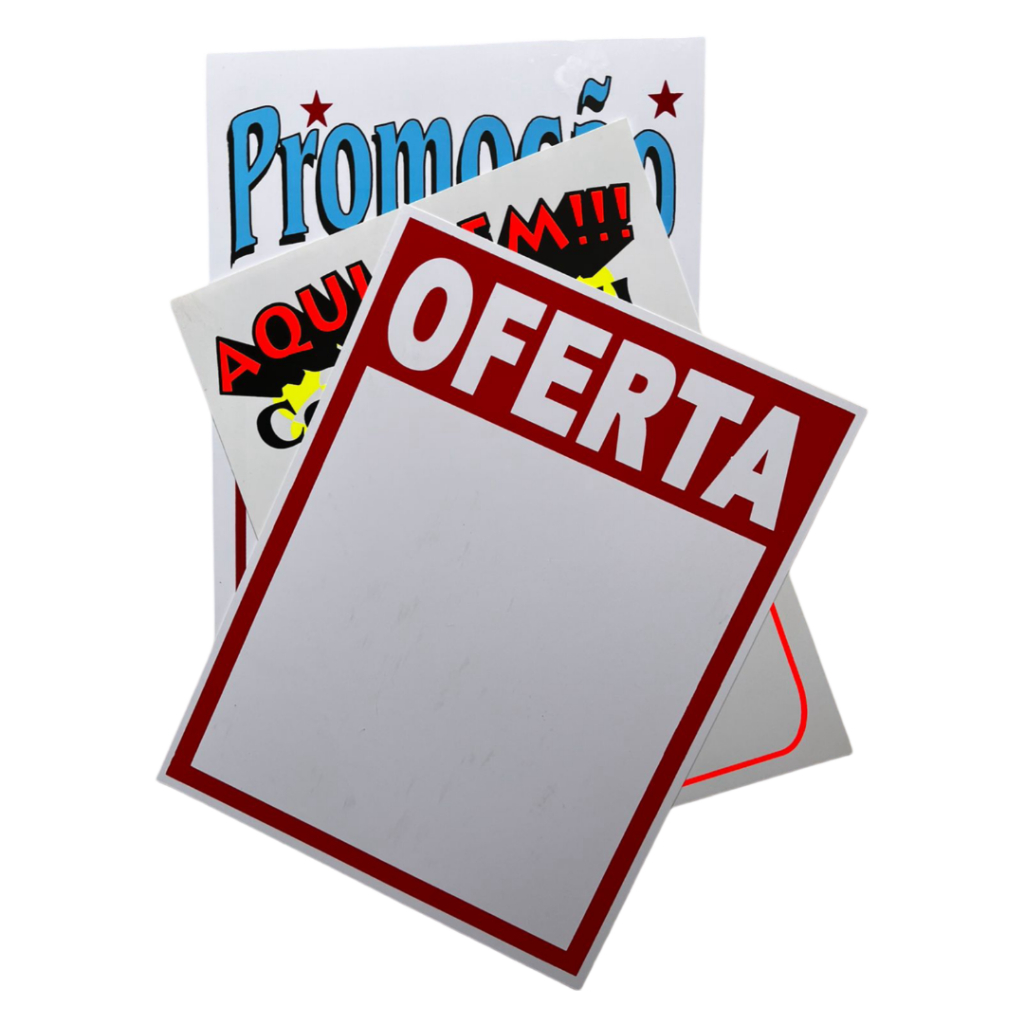10 Kit de placas para promoção em PS(Plástico) com espaço para escrita ...