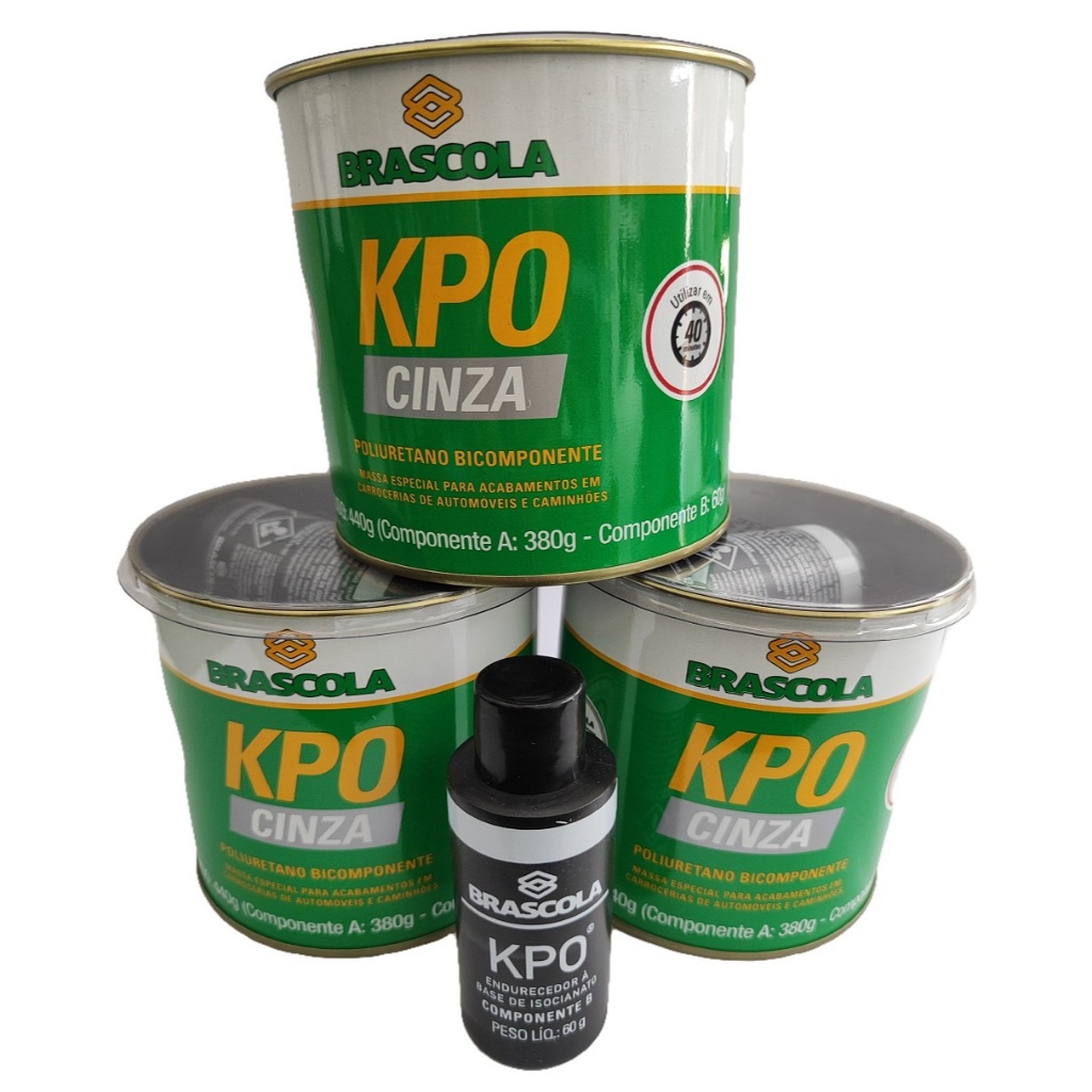 Kit 12 Kpo Massa Adesiva Cinza Brascola 440g | Shopee Brasil