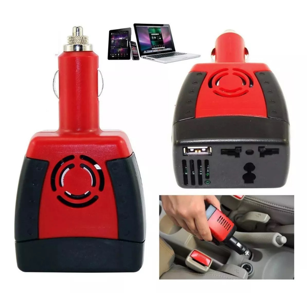 Inversor Para Carro 150W Potência Converte De 12V Para 220V | Shopee Brasil