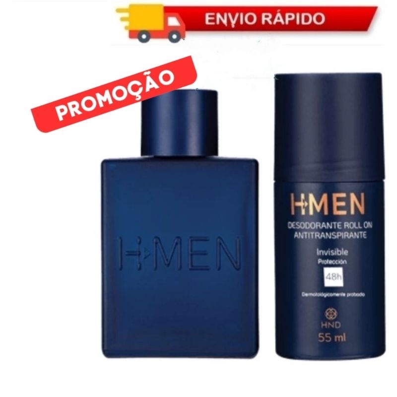Kit Presente Perfume H Men Masculino 75ml E Desodorante Roll-On ...