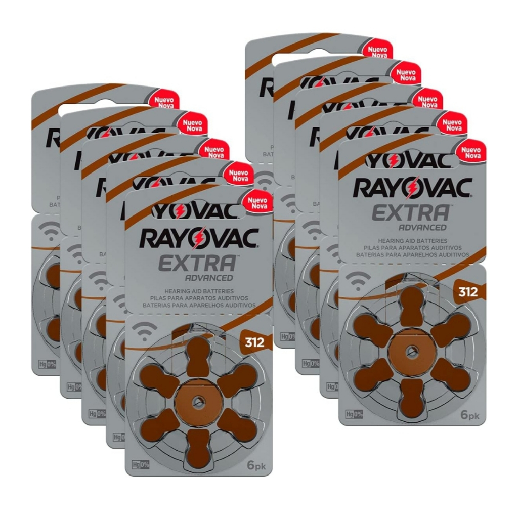 60 Pilhas Auditivas P312 Rayovac Extra Advanced para aparelho auditivo 10 Cartelas | Shopee Brasil