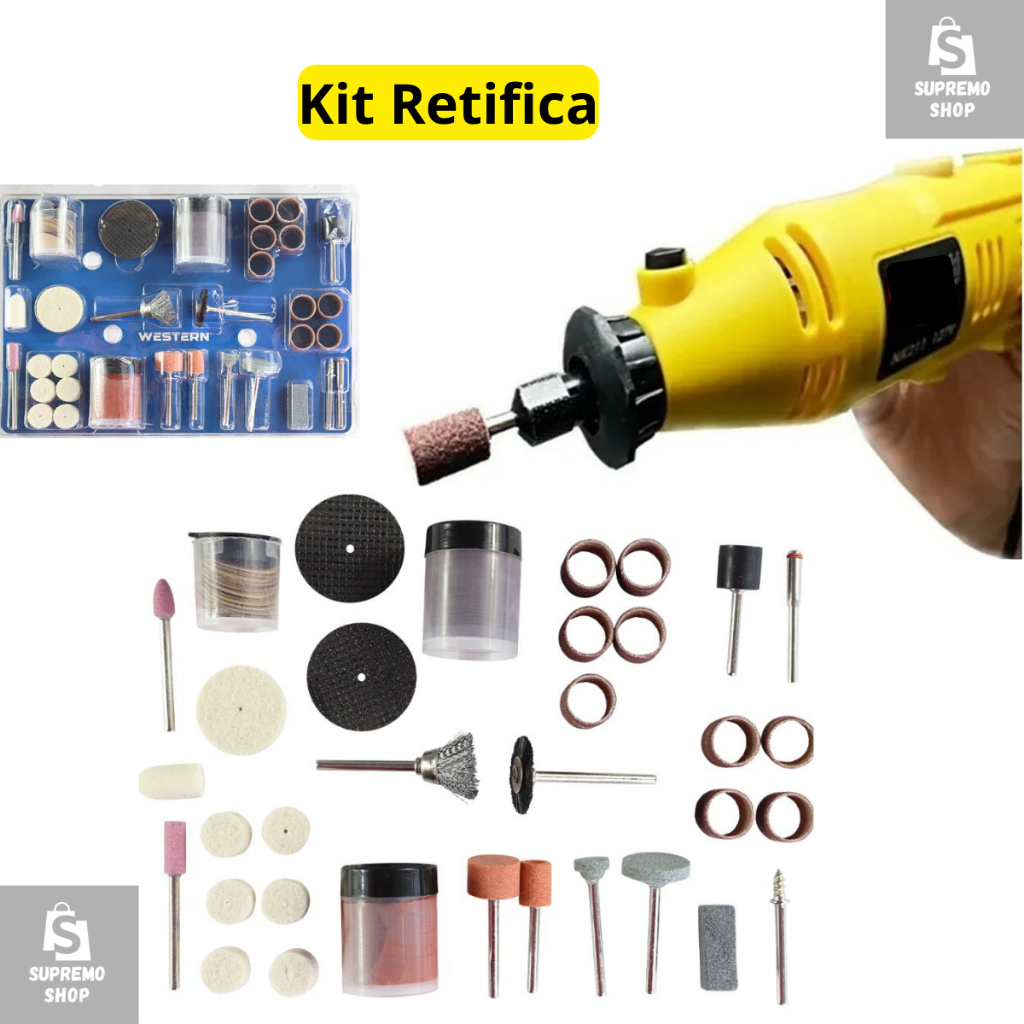 Kit Retífica Acessórios 105 Peças Rebolo Retifica Lixa Retifica Kit ...