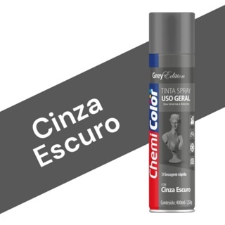 Tinta Spray Cinza Escuro 400ml Uso Geral Chemicolor Edition Casa Escritório | Shopee Brasil
