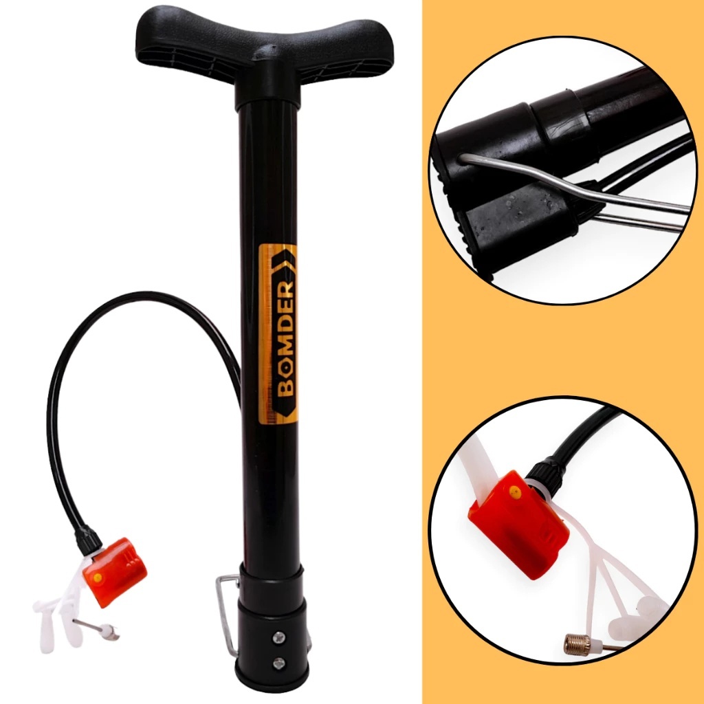 Bomba de Ar Multi Bico Enche Bola Pneu de Bicibleta Moto Mobilete ...