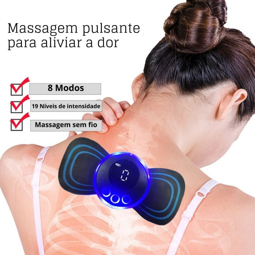 Mini Massageador Relaxante 15x6x1.5cm Muscular Portátil Elétrico ...