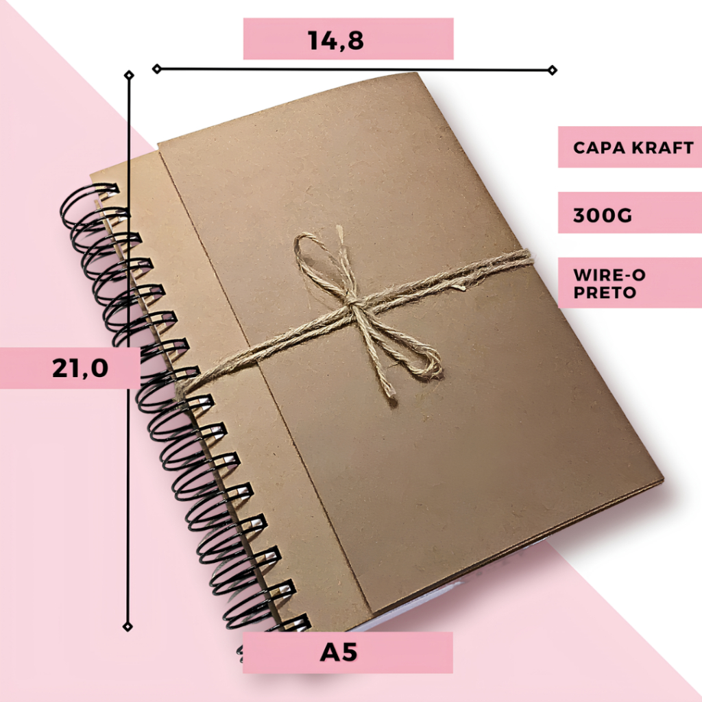 Sketchbook Caderno de Desenho e Aquarela Capa Kraft Flexível, A5, 90g 180g, 240g 300g Liso ...