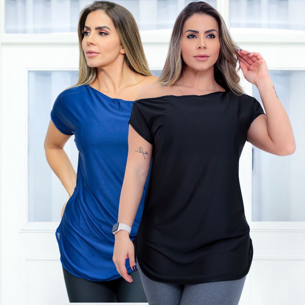 Kit de 2 Blusas Fitness Femininas em Dry Fit - Estilo e Conforto para ...