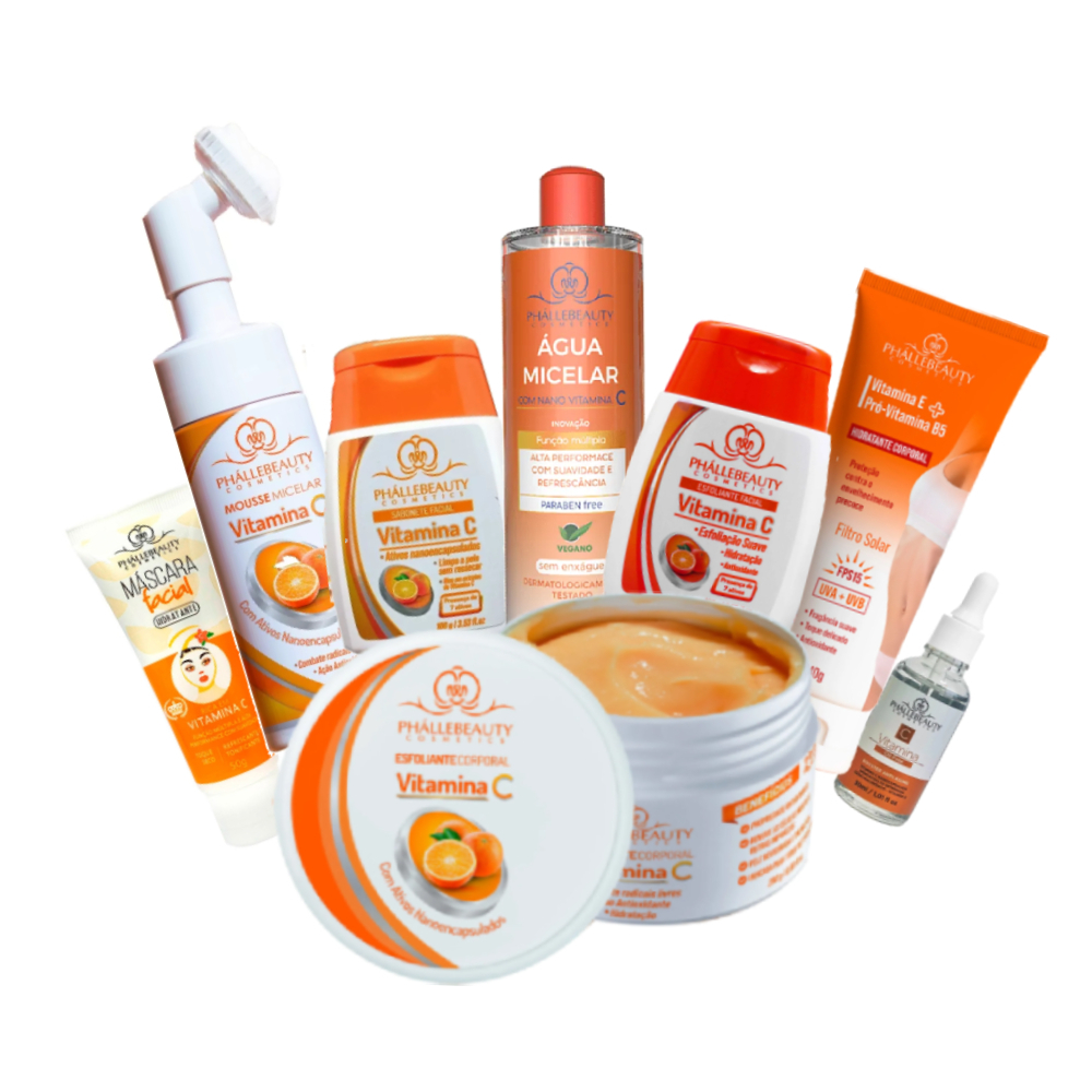 Kit Cuidado Corporal e Facial Vitamina C 8 Itens PhálleBeauty | Shopee ...