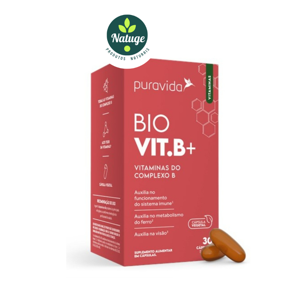 Bio Vit B+ Vitaminas do Complexo B, 30 caps de 800 mg - Puravida ...