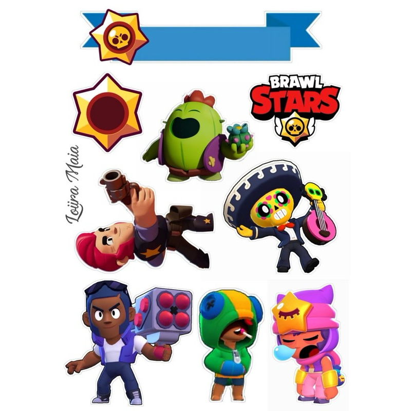 topo de bolo brawl star - topper de aniversário personalizado | Shopee ...