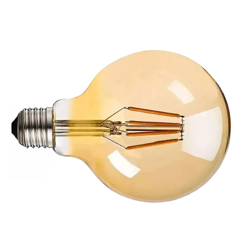 Lâmpada Decorativa Filamento De Led Globo G80 4w Ambar 2200k Cor da luz ...