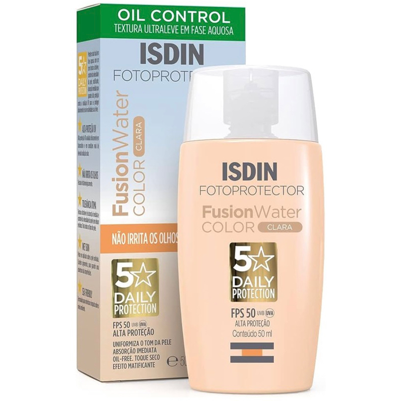 Protetor Solar Facial ISDIN Fusion Water 5 Stars FPS 60 TONALIDADES - 30ml | Shopee Brasil
