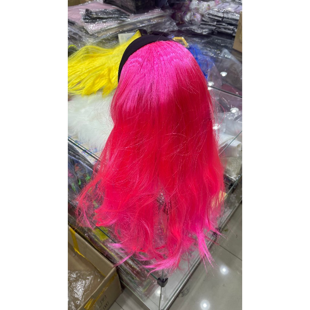 Peruca longa lisa e onduladas varias cores colorida cosplay comemoraçao ...