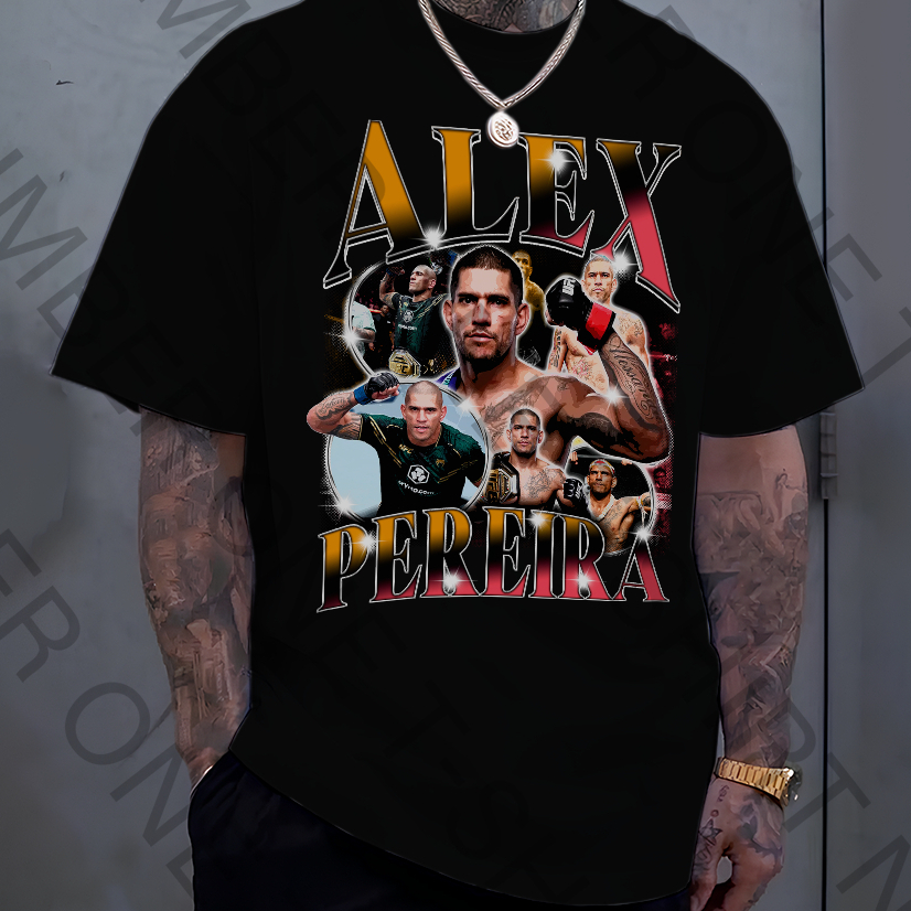 Camiseta Basica Algodao Poatan Alex Pereira Fight Bootleg Boxe Unissex ...