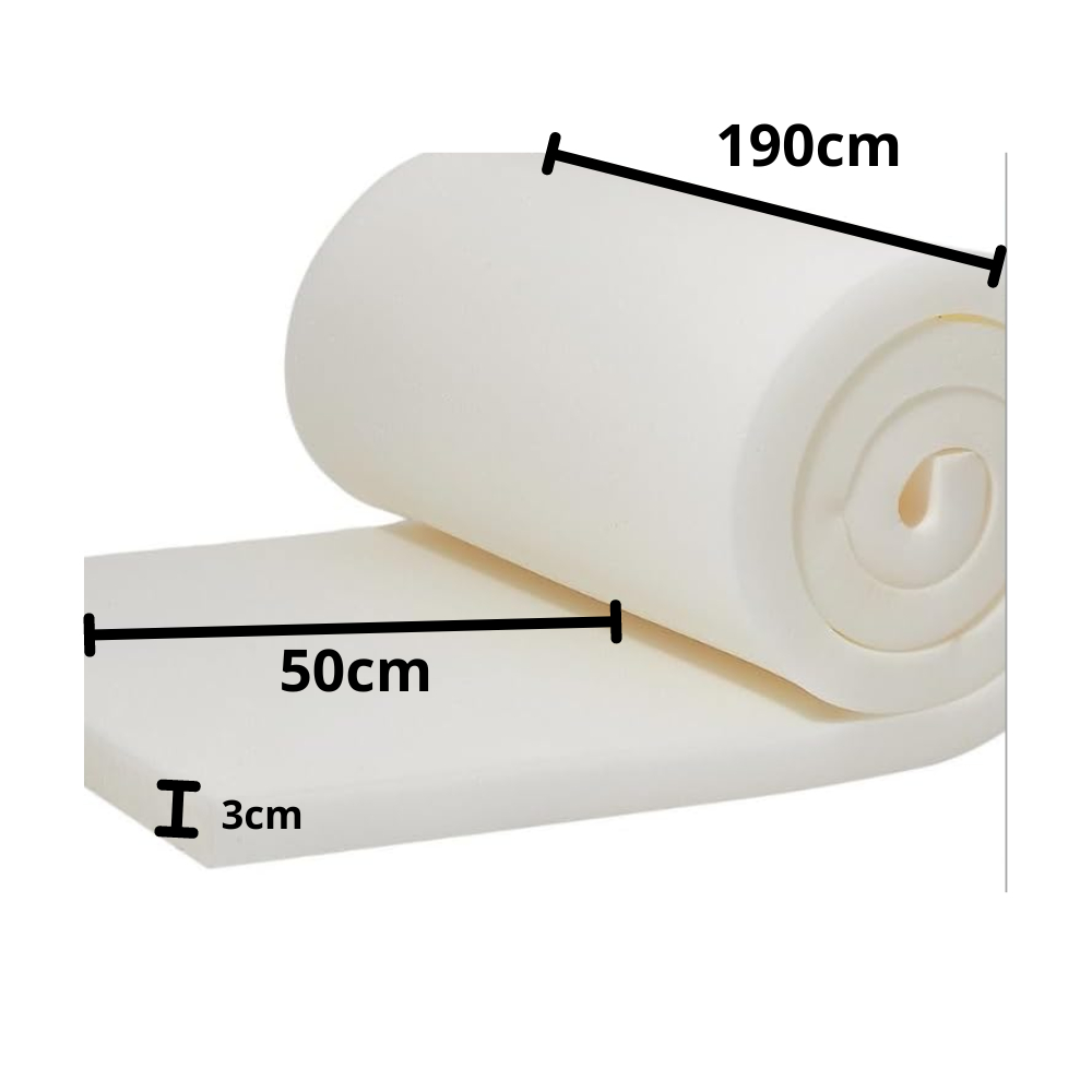 Espuma D20 Em Metro Branca 190cm x 50cm 3cm de espessura para cabeceira ...
