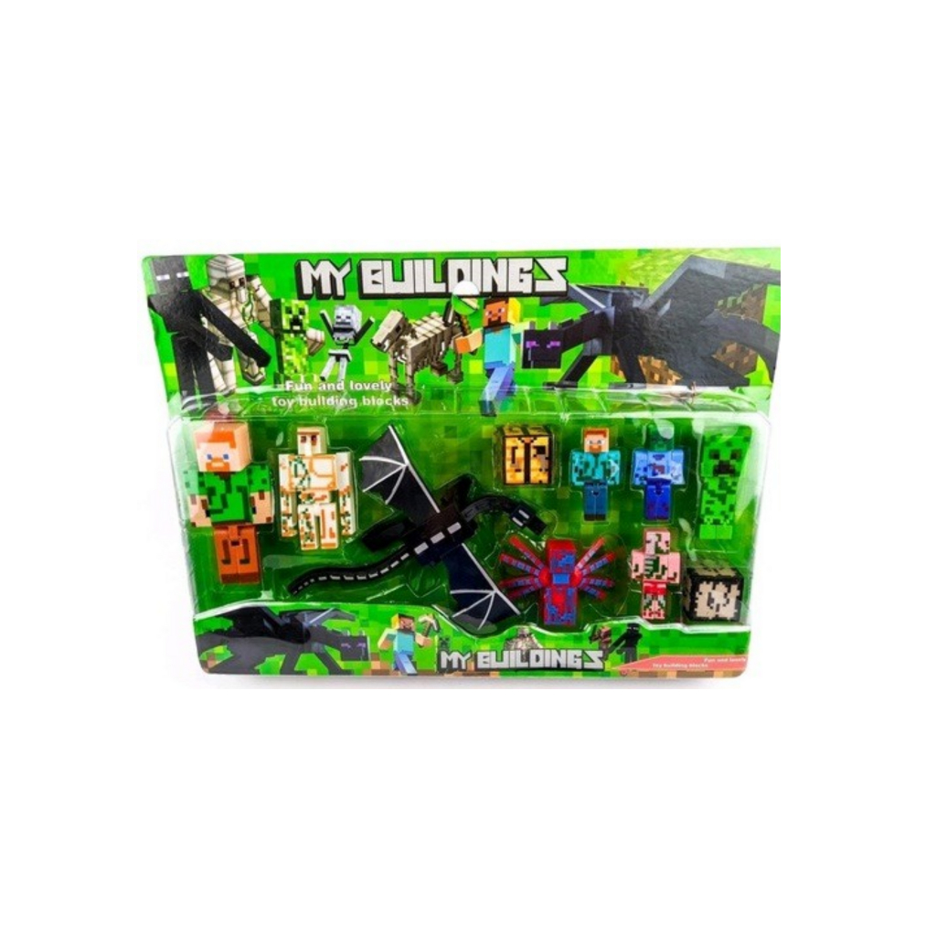 Kit 10 Bonecos Brinquedo Minecraft Ender Dragon Steven Alex | Shopee Brasil