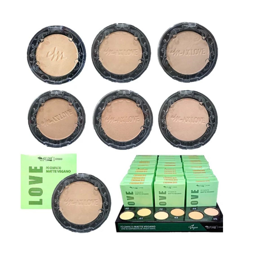 Kit 6 Unidades do Pó Compacto Facial Matte À Prova D' Água e/ou Vegano ...