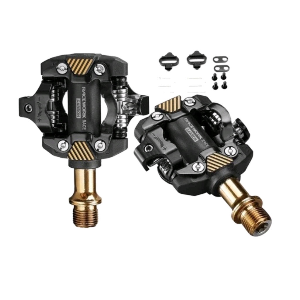 Pedal Clip Racework M8100 Gold Rolamentos Selados Bike Mtb Com Tacos | Shopee Brasil