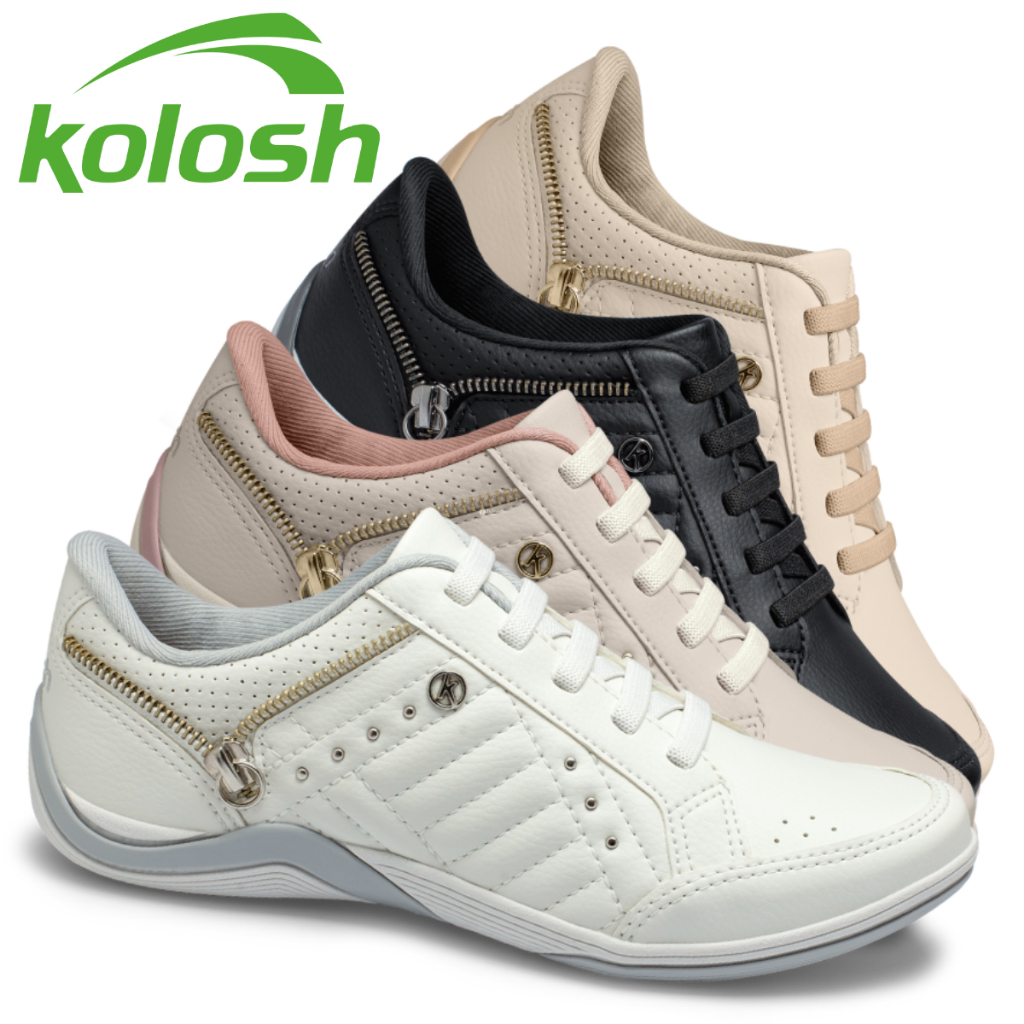 Tenis Kolosh Original Feminino Gel Casual Sapatenis Ziper | Shopee Brasil