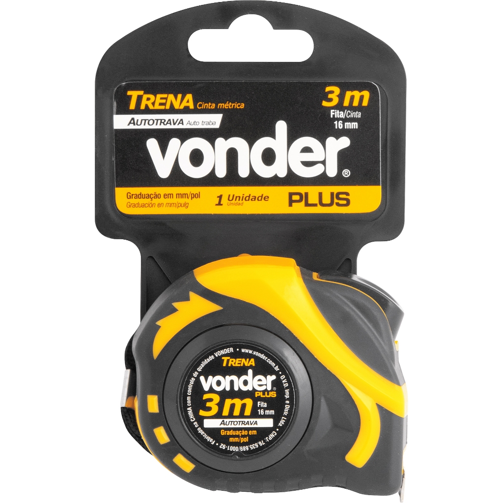 Trena 3 Metros Emborrachada Profissional Auto Trava - Vonder | Shopee ...