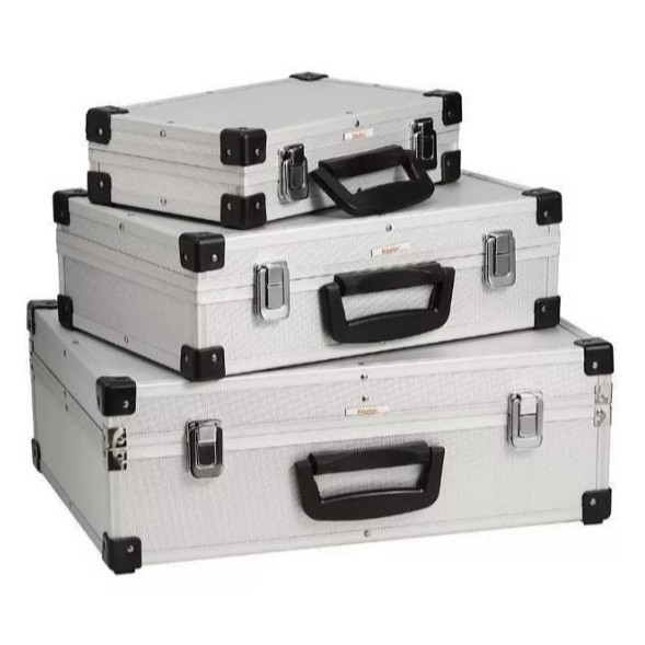 Conjunto 3 Maletas Case Alumínio (P, M G) - Caixa Ferramentas Maquiagem ...