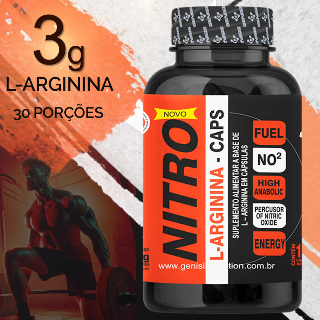 Nitro L Arginina 3g Pura 100% Concentrado em cápsulas Pré Treino ...