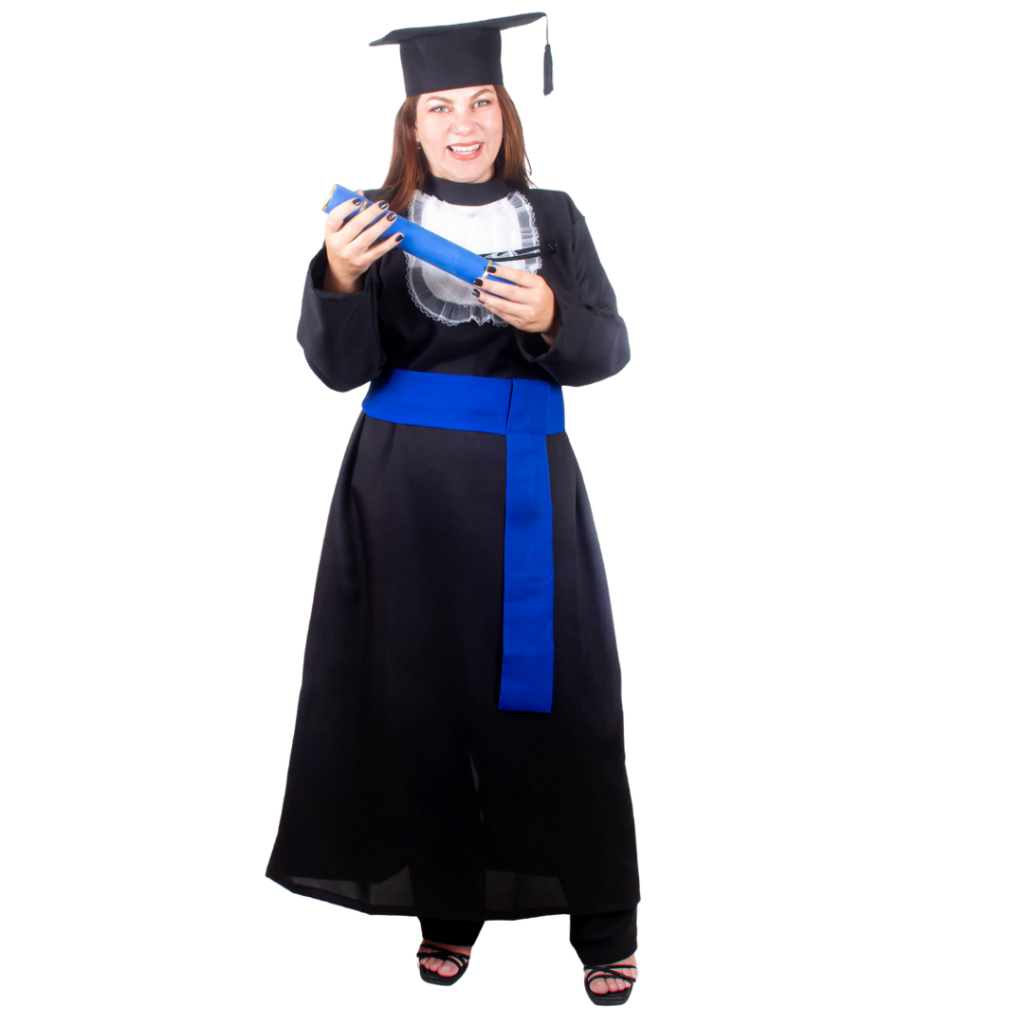 Beca De Formatura Adulto Completo com Capelo + Faixa e Canudo | Toga de ...