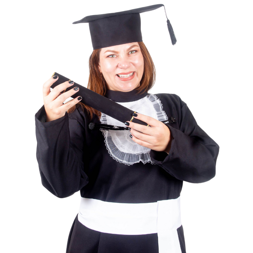 Beca De Formatura Adulto Completo com Capelo + Faixa e Canudo | Toga de ...