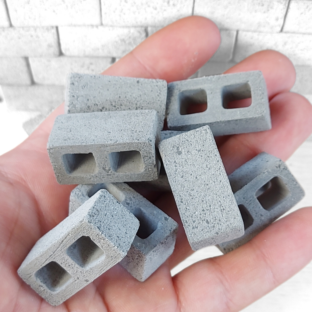 Mini Blocos de Cimento Reais 1:10 – Para Dioramas, Maquetes e ...