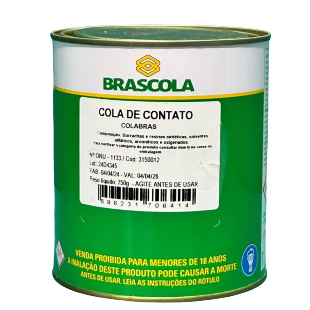 Cola Contato De Sapateiro E Marceneiro Forte Colabras Lata 750g ...