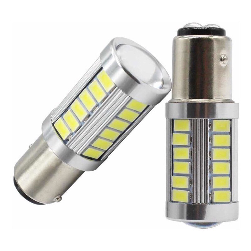 Kit Par Lampada Led Alumínio 1 Polo 33 Leds Branco Luz De Ré 12v ...