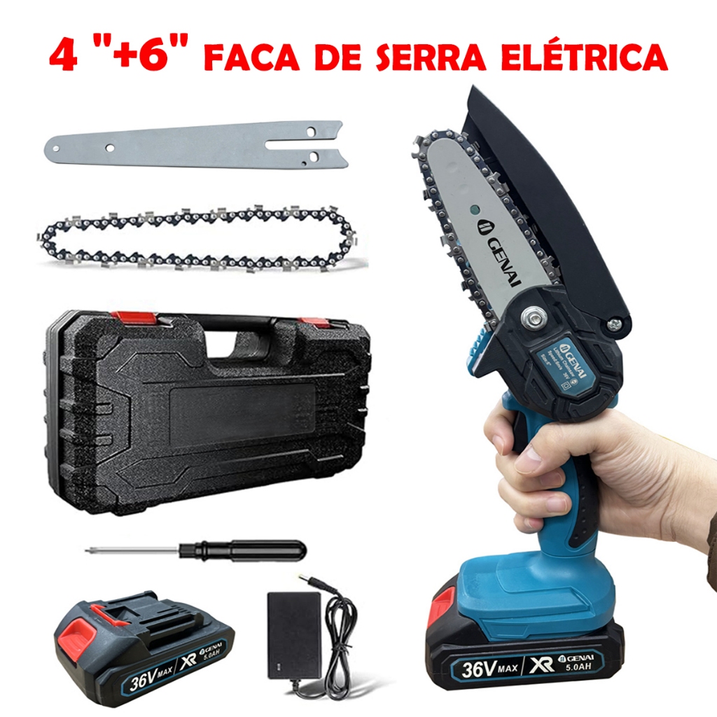 Mini Motosserra Eletrica 36v Leve E Portátil 4 E 6 Polegada | Shopee Brasil