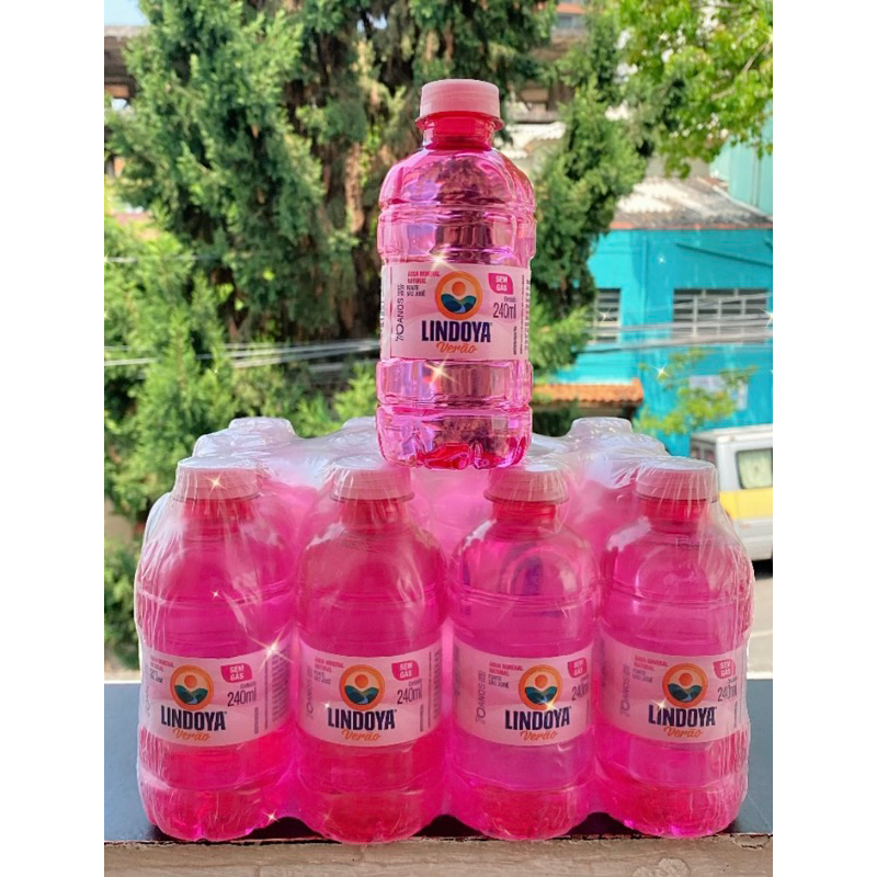 Água Mineral Lindoya verão Rosa 240ml Pack com 12 unidades | Shopee Brasil