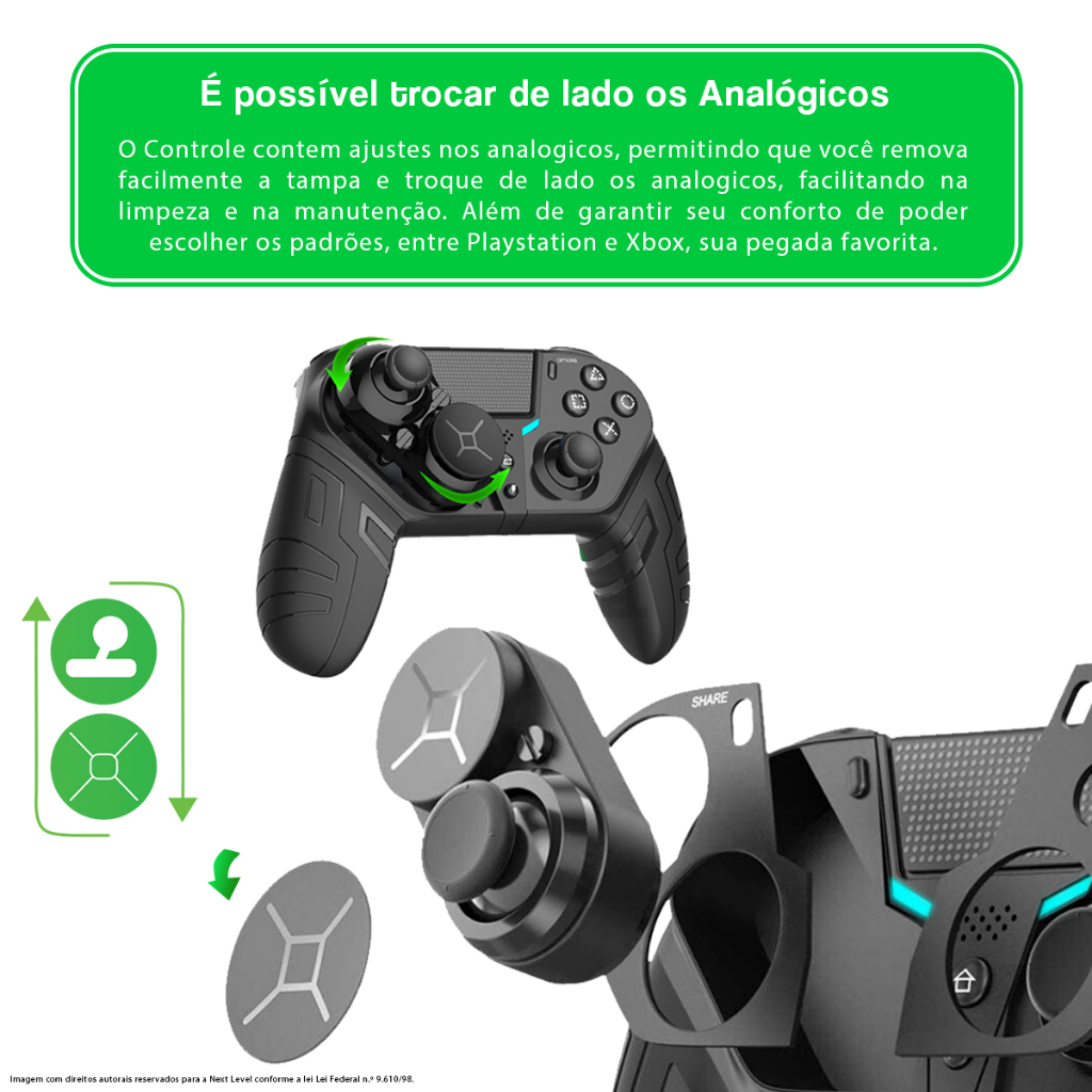 Controle Ps4 Elite PRO Com Botões Trazeiros Q300 Wireless - Preto Touch ...