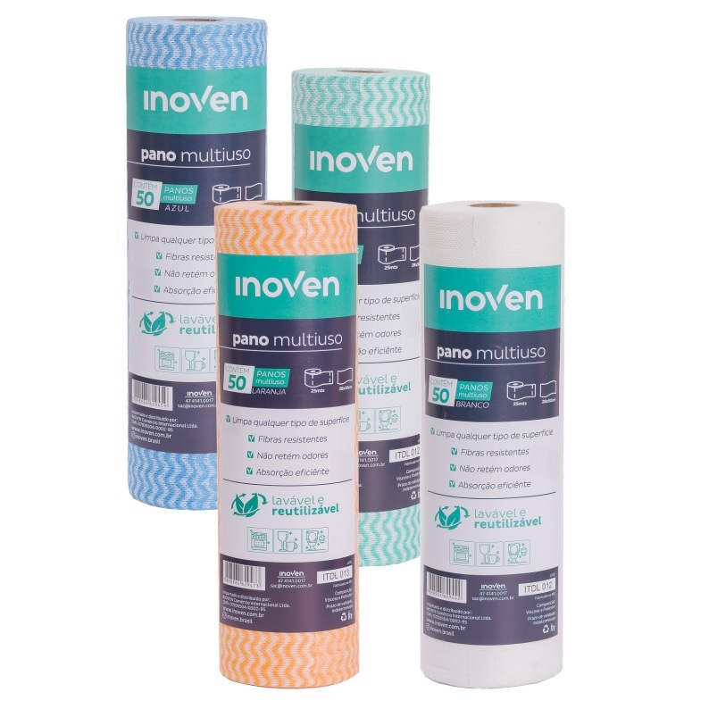 Kit 2 Rolos 100 un Pano Multiuso 28cm x 50cm Inoven | Shopee Brasil